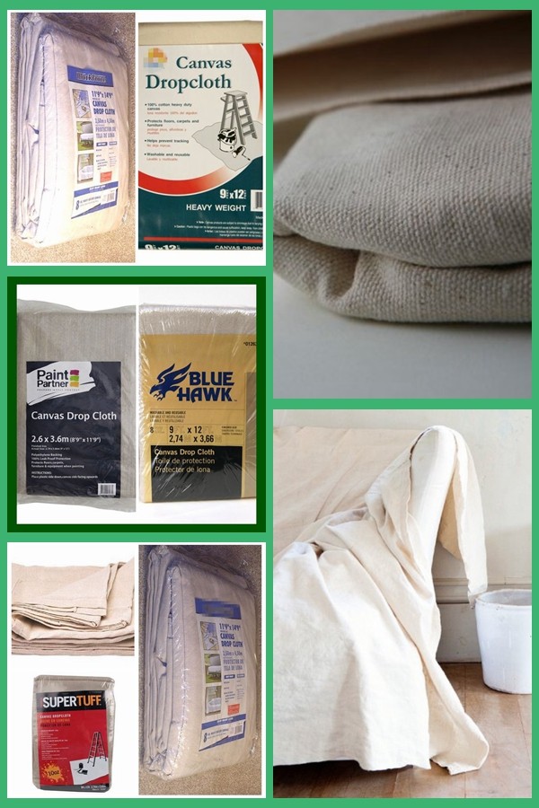 8 Oz 100% Cotton Canvas Drop Cloth Heavy Duty With Double - Stitched Seams