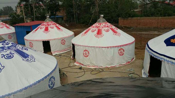 Painted Steel Frame Mongolian Yurt Tent / Round Tent Yurt With Bamboo ...