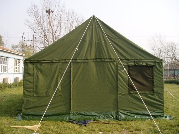 Oxford Fabric Military Wall Tent 2.4M Height , Rustproof Military Issue ...